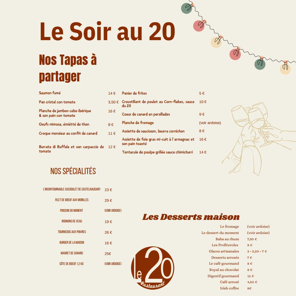 Accueil - Restaurant Le 20